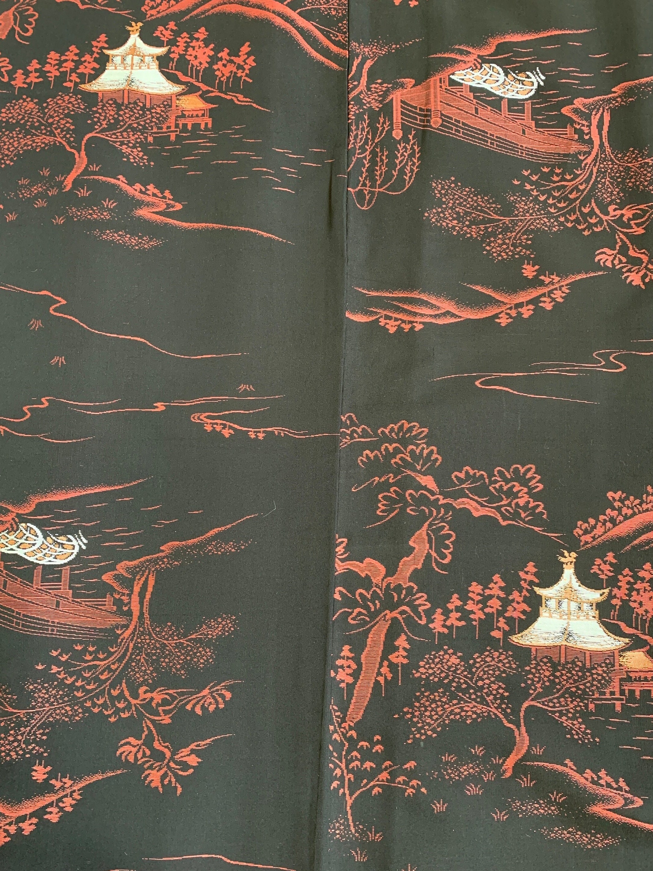 Vintage Japanese Kimono Black Temple Designe Kimono - Etsy