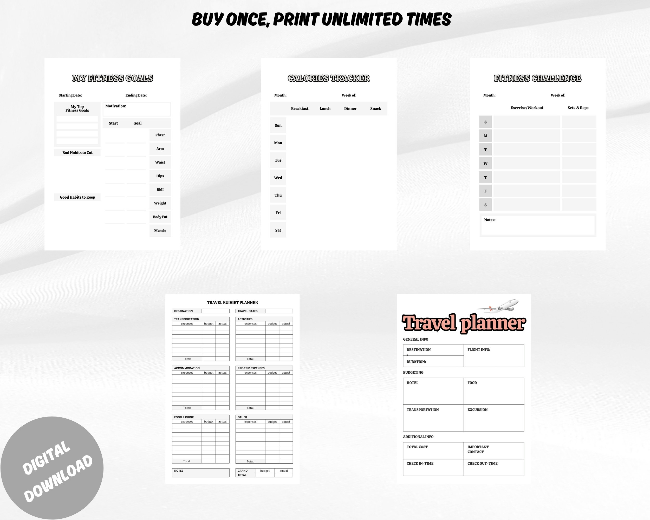 All-in-one Printable Digital Planners the Perfect Solution for Busy ...