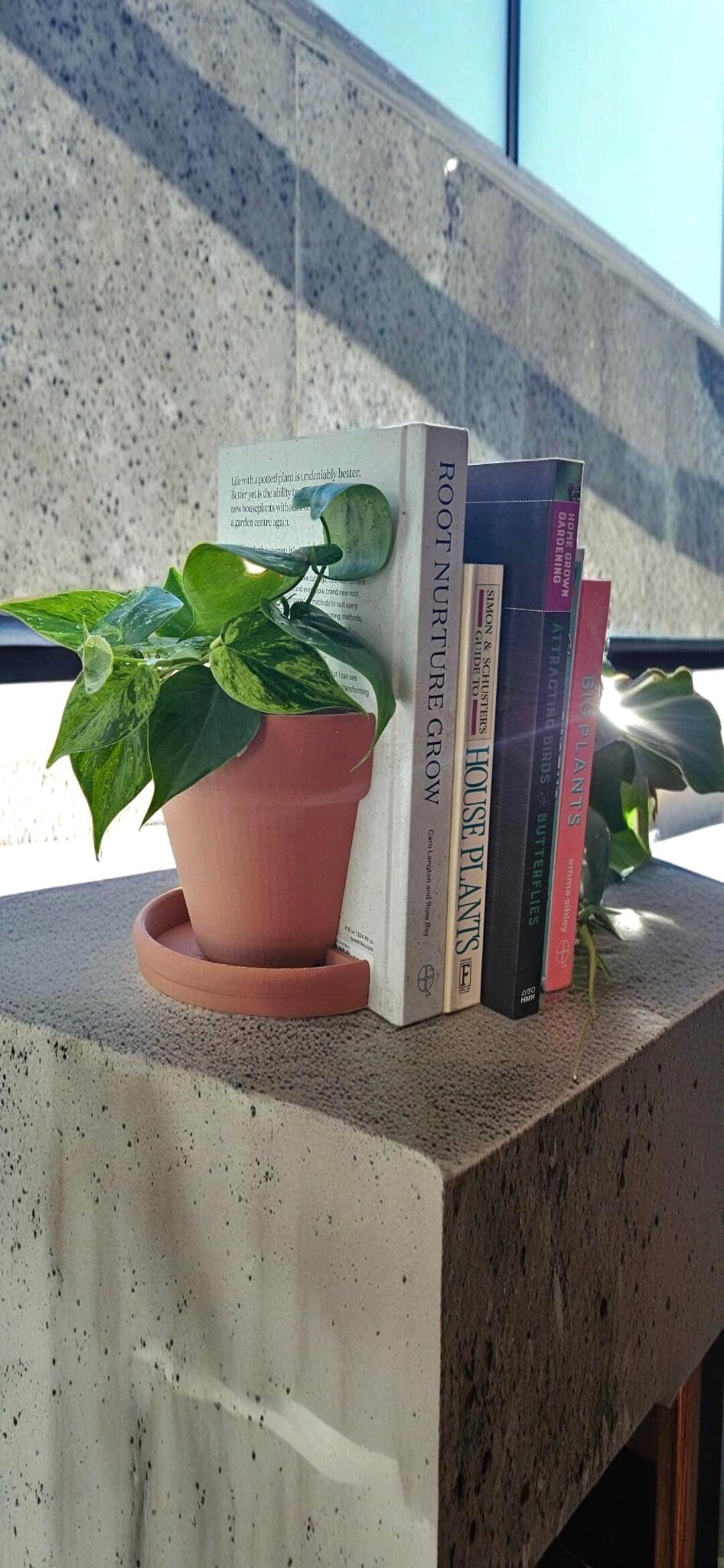 Bookend Planter – Modern Plant Pot Bookend Set – Functional Shelf Decor ...