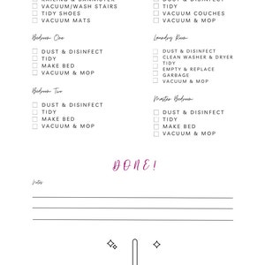 Printable Cleaning Checklist - Etsy