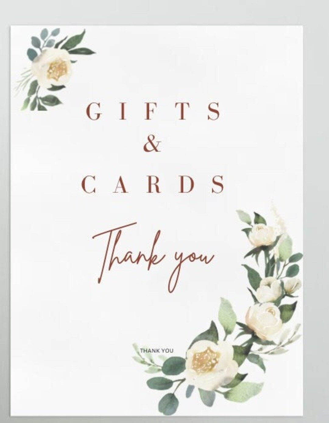 White Floral Wedding Gift Table Sign Printable - Etsy