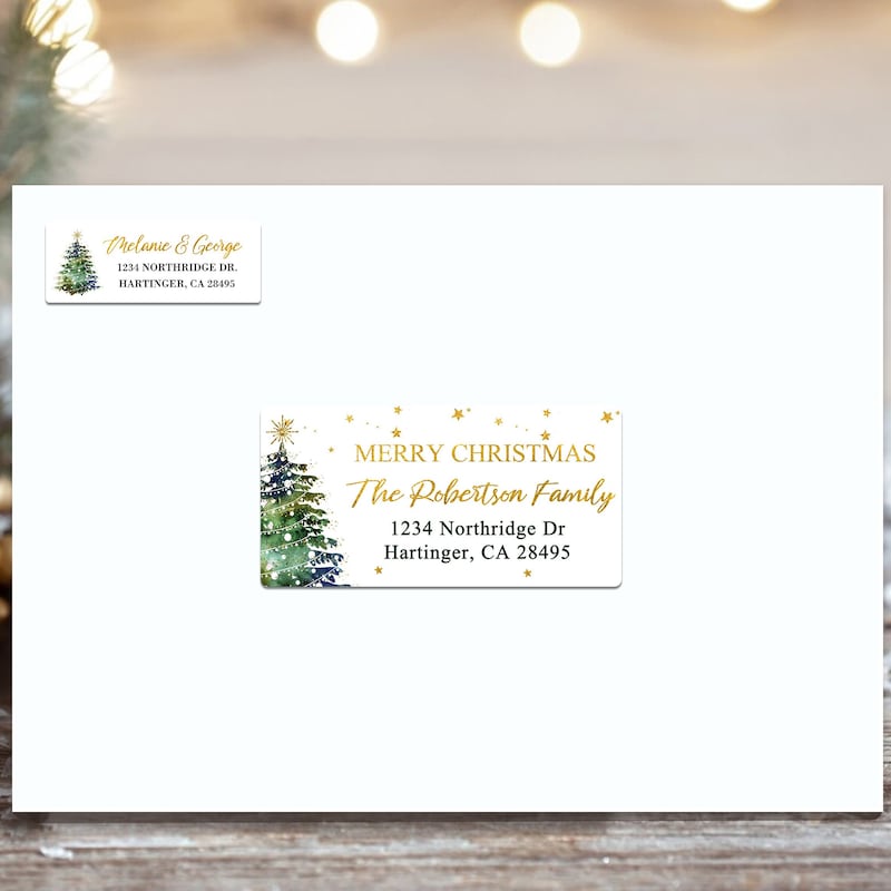 Holiday Mail Merge Label - Etsy