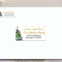 30 Christmas Return Address Labels, Holiday Return Address Labels ...