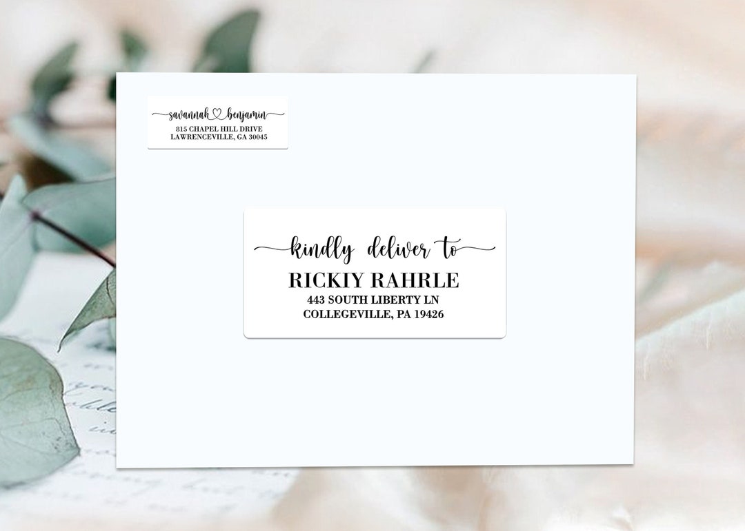 Custom Individual Mailing Address Labels/wedding Invitation Labels ...