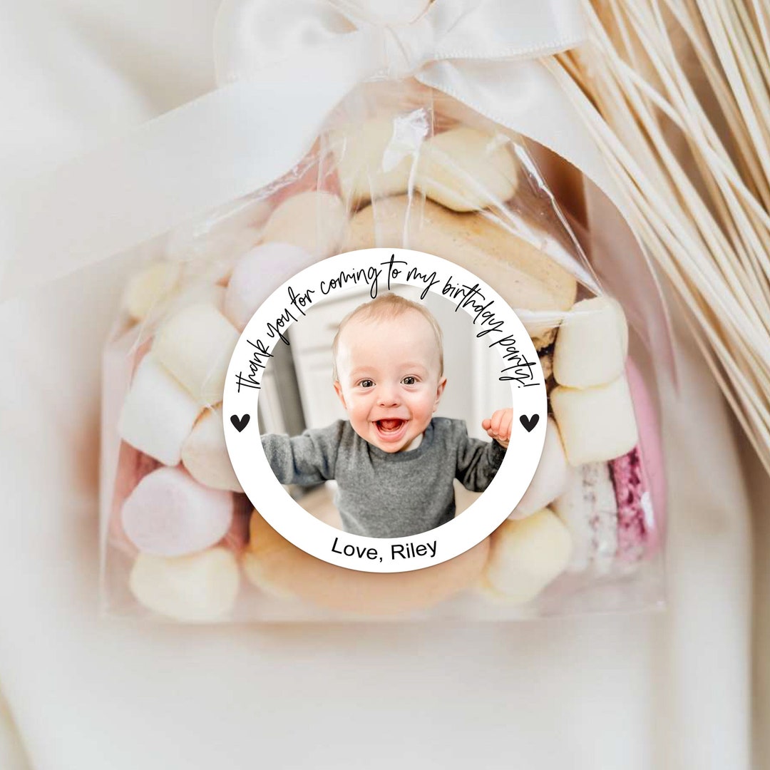 Birthday Photo Stickers/custom Birthday Labels/photo Birthday Stickers ...