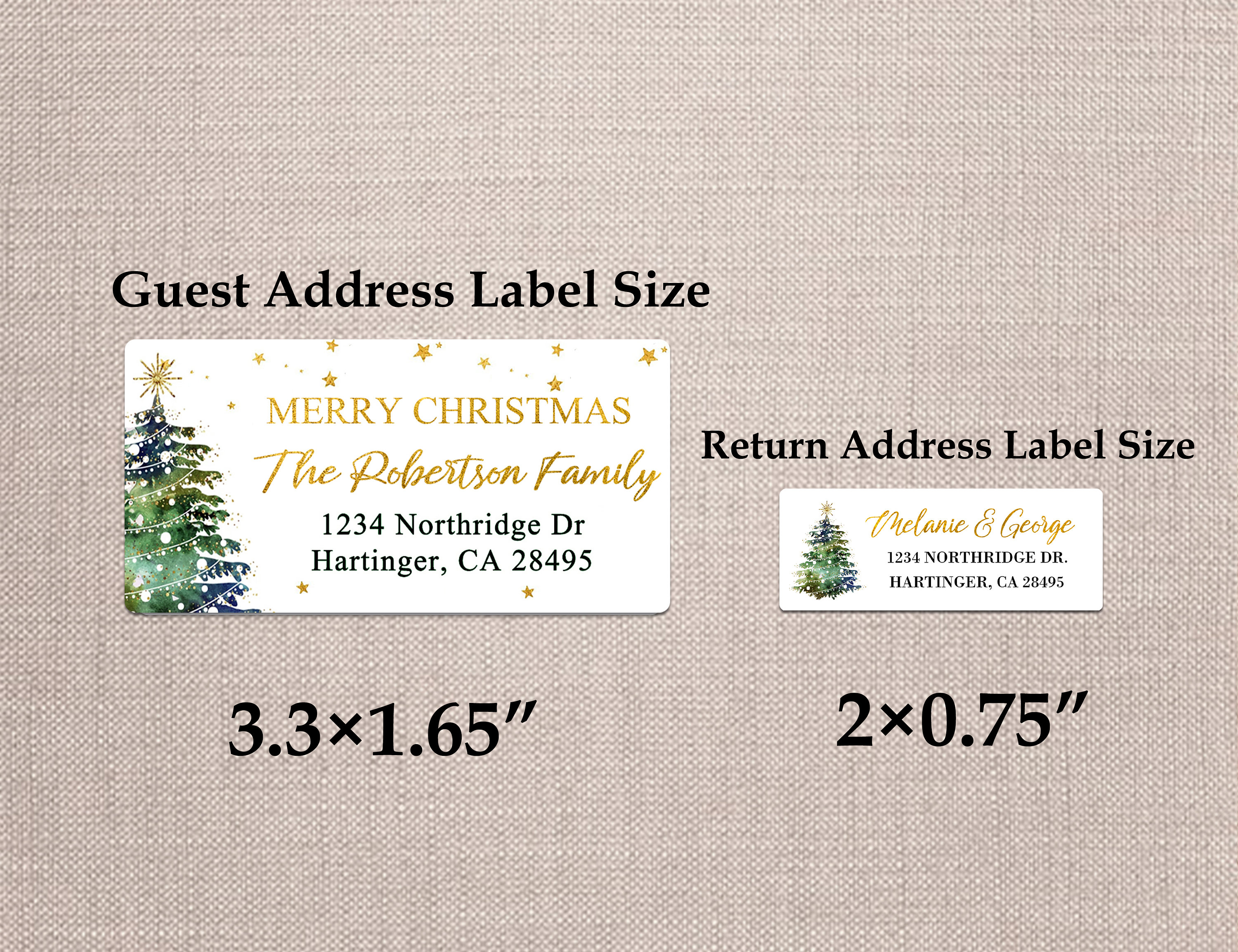 Christmas Card Recipient Address Labels/christmas Mailing Stickers ...