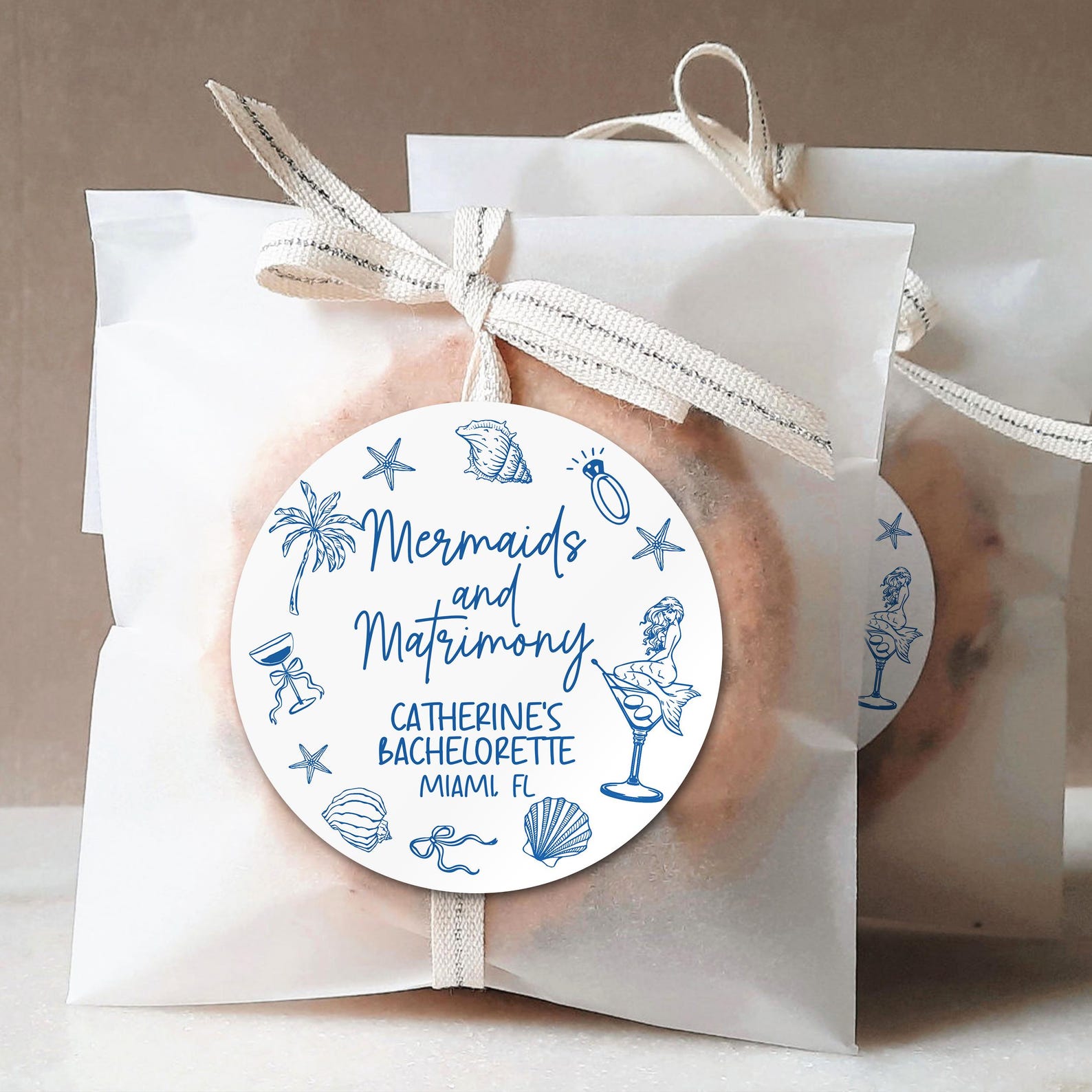 Personalized Bule Hen Party Favor Stickers/mermaids and Matrimony ...