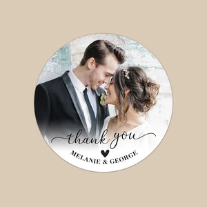 Photo Wedding Thank You Favor Stickers/personalized Picture Stickers ...