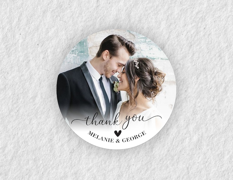Photo Wedding Thank You Favor Stickers/personalized Picture Stickers ...