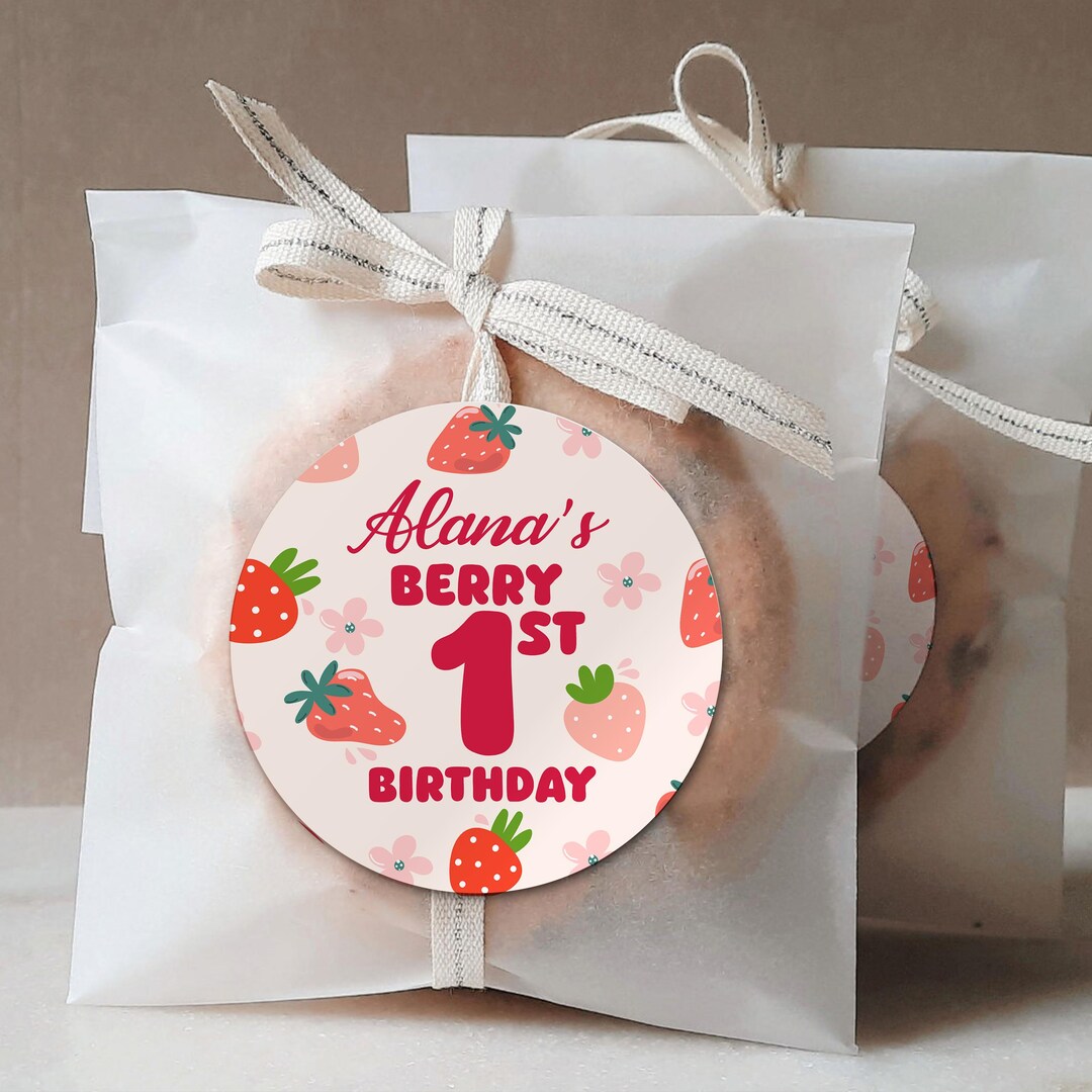 Personalized Berry First 1st Birthday Goody Bag Labels/berry Sweet ...