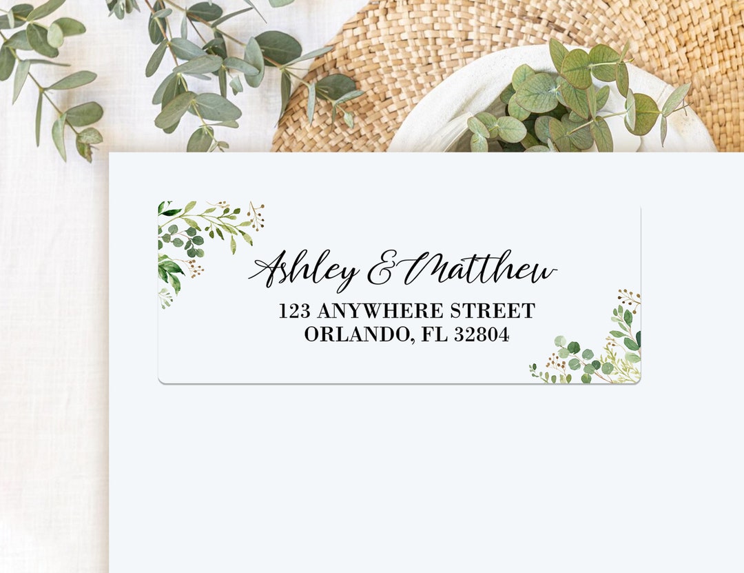 Elegant Greenery Wedding Address Label/personalized Return Address ...