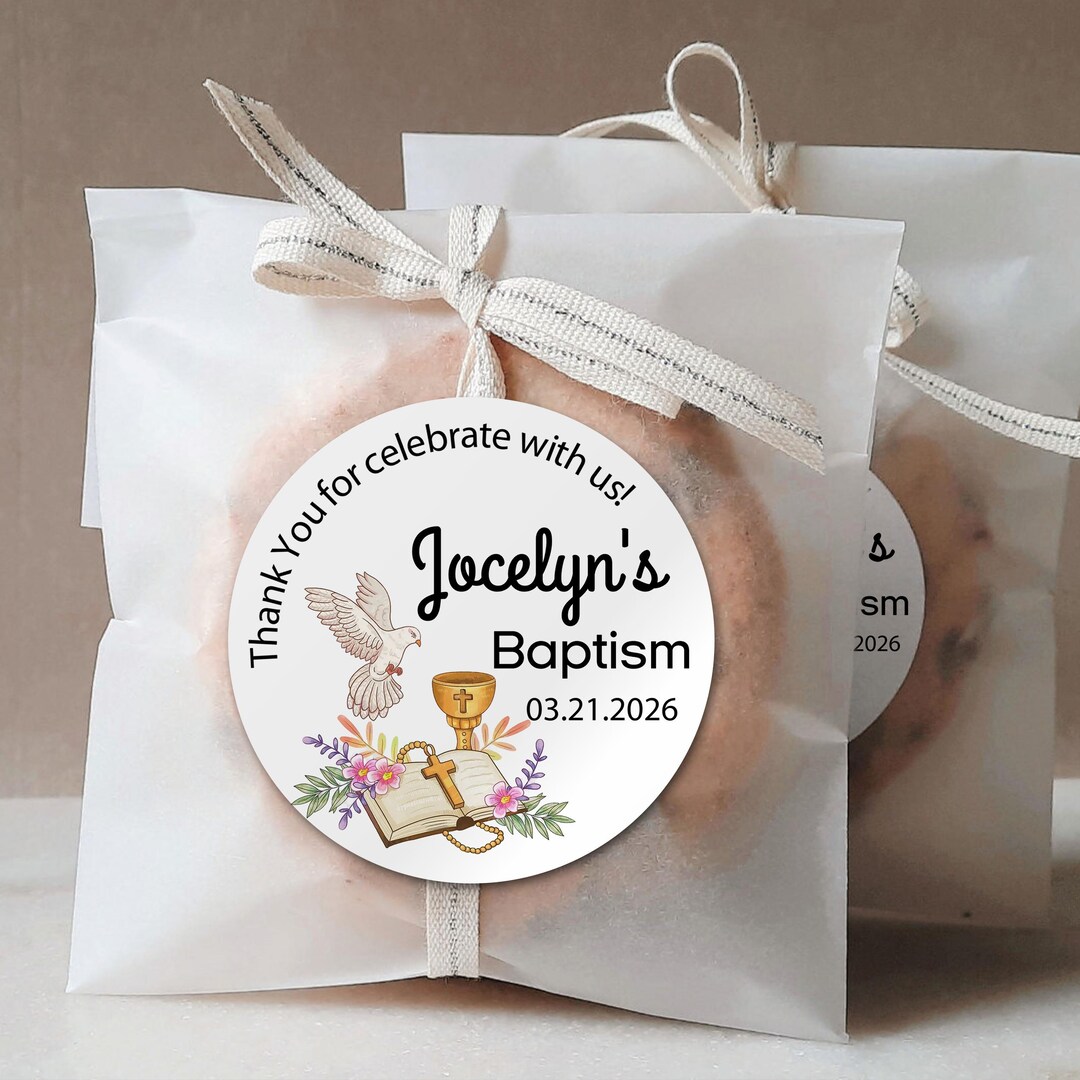 Personalized Baptism Sticker/baptism Favor Label/baby Dedication ...