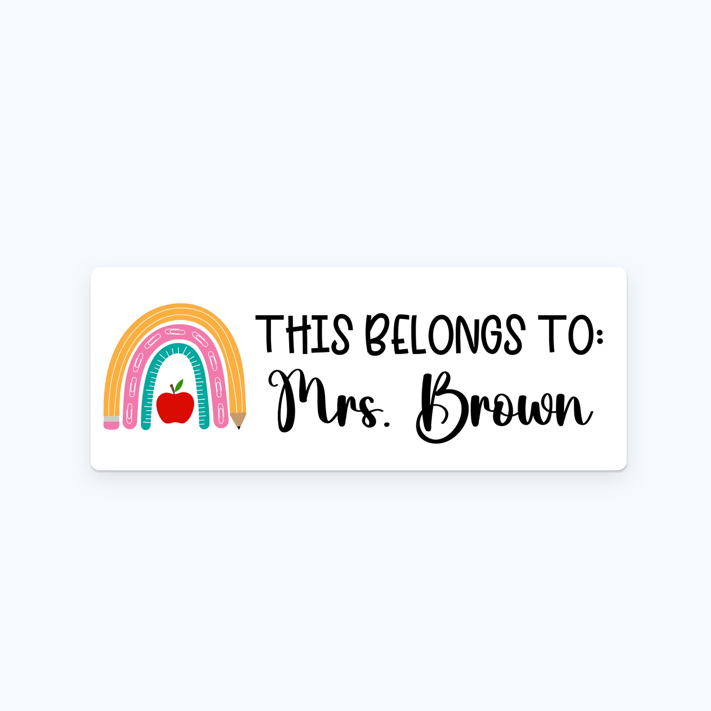 Set of 105 Teacher Labels Stickers/this Belongs to Custom Name Labels ...