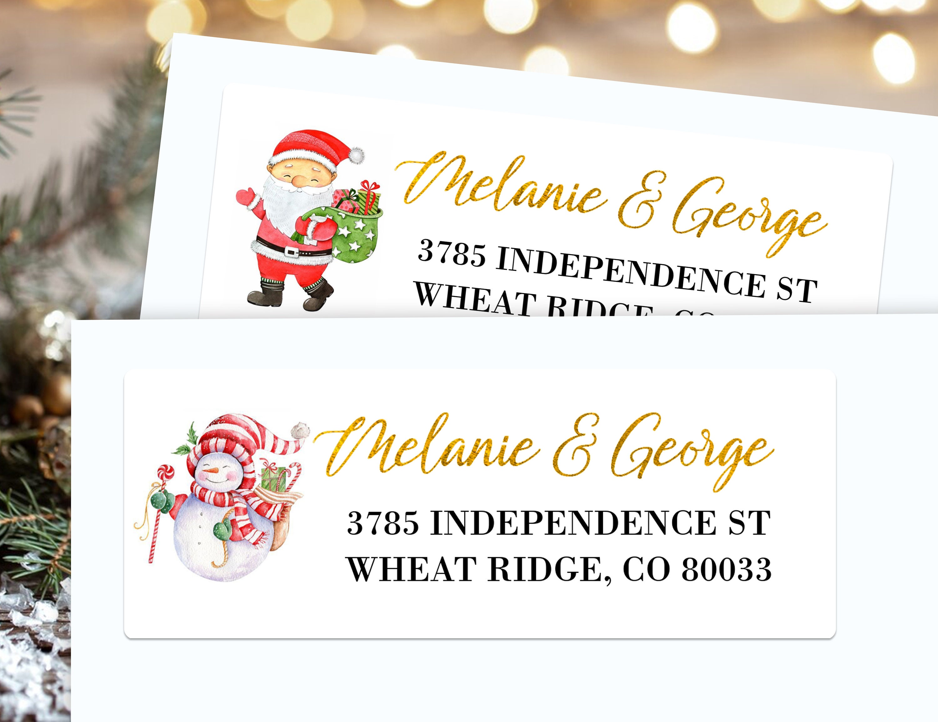 Christmas Address Stickers/holiday Address Labels/mailing Address ...