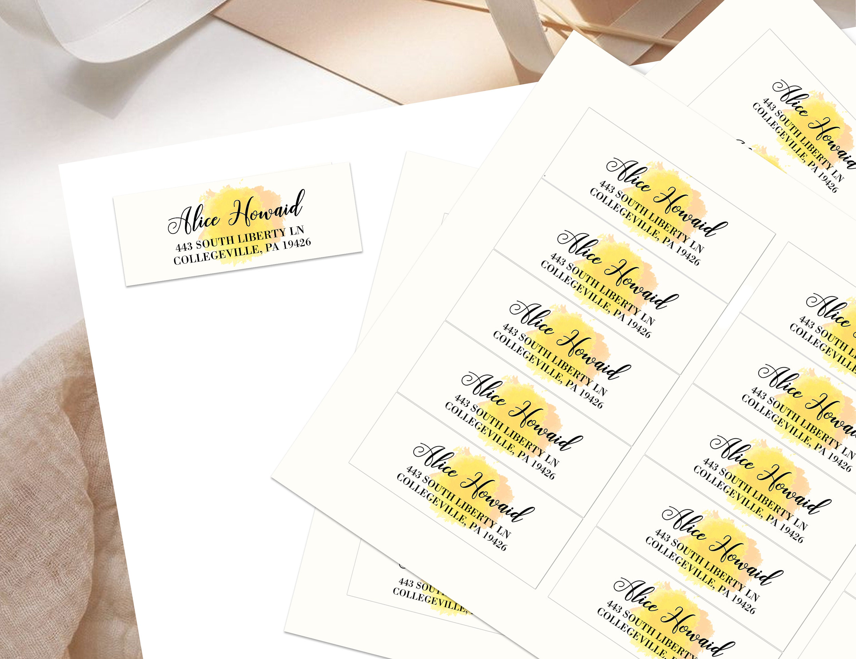 Watercolor Address Labels Personalized Watercolor Return Address Labels ...