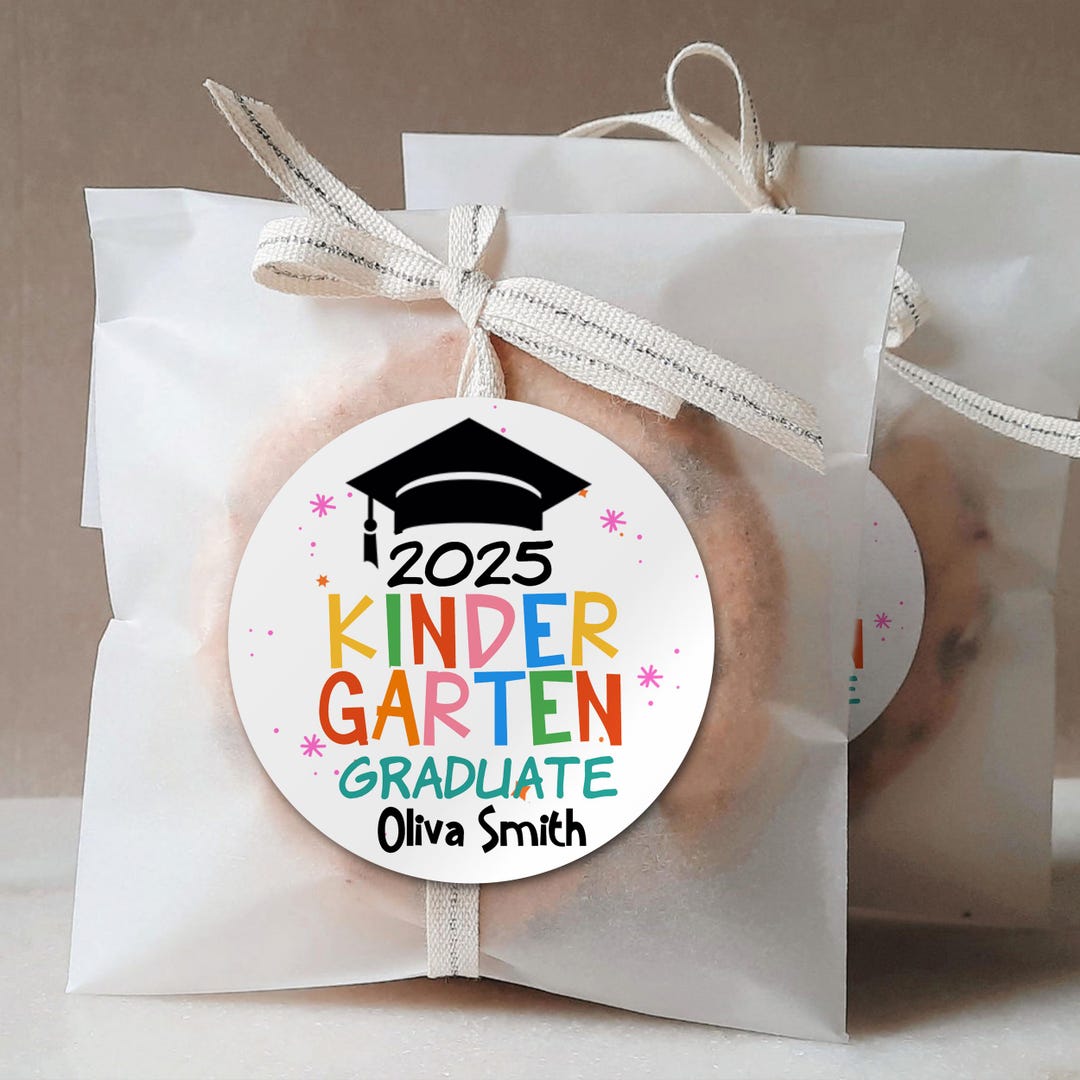 Custom Kindergarten Graduation Favor Labels/kindergarten Grad Stickers ...