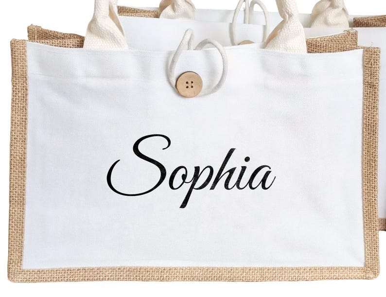 Personalized Bride Bridesmaid Bags, Burlap Tote Bags, Bachelorette ...