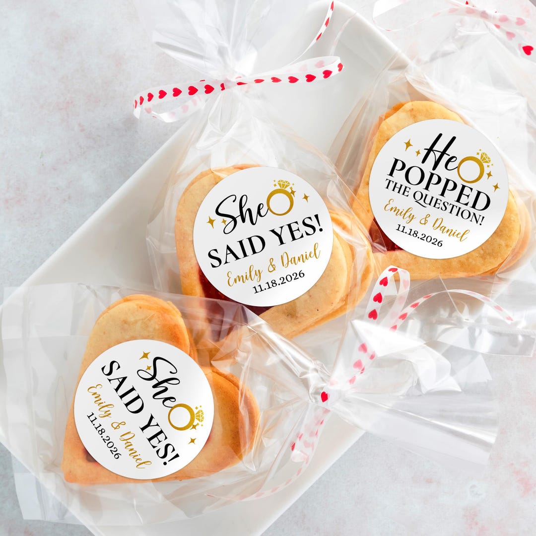 He Popped the Question, She Said Yes!/engagement Party Popcorn Labels ...
