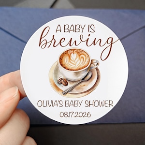 A Baby is Brewing Favor Labels/custom Thank You Stickers/baby Shower ...