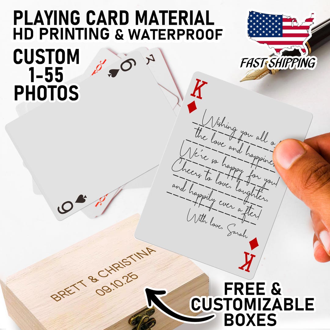 Custom Deck of Cards Playing Cards Guest Book Personalized Photo ...