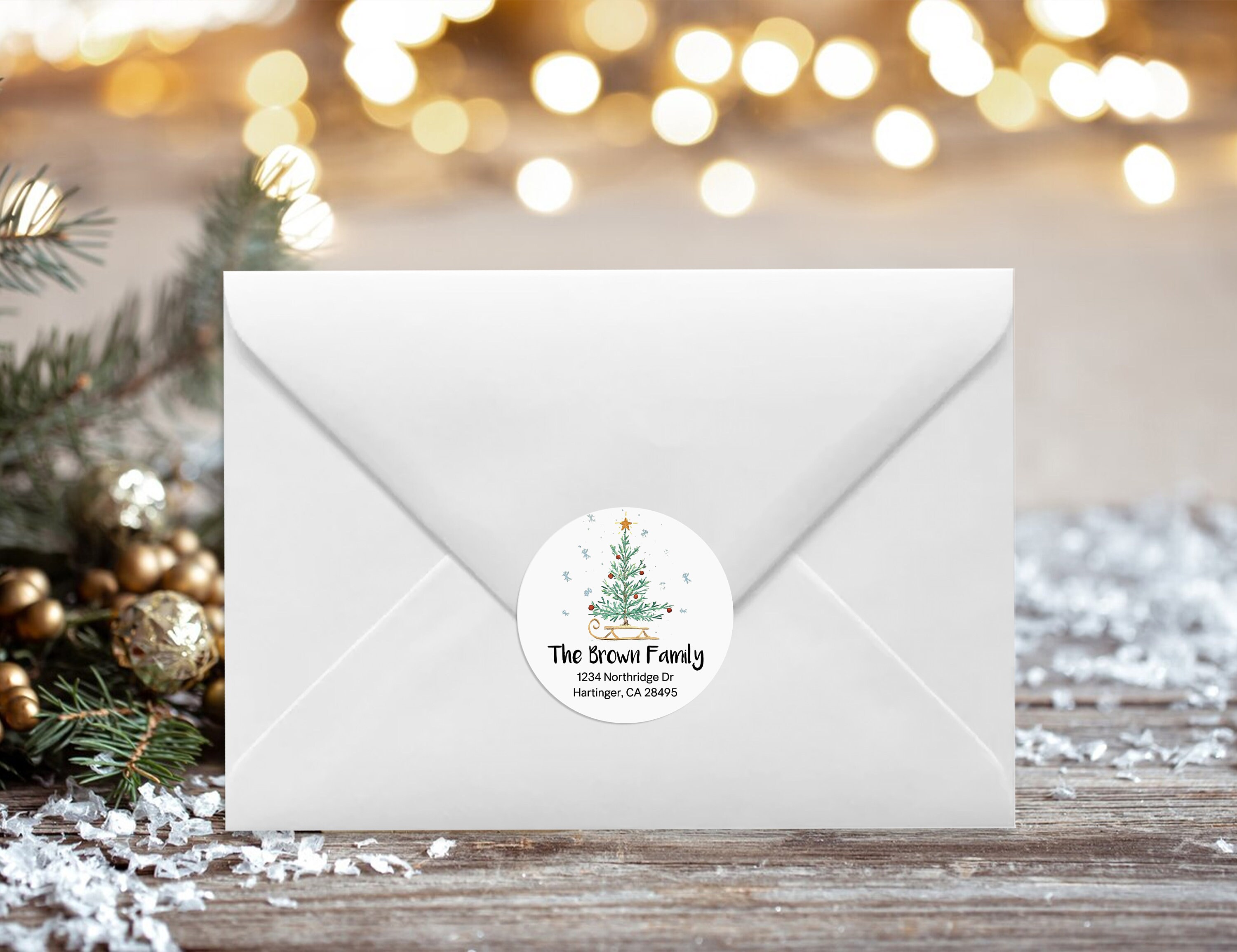 Christmas Address Round Labels Custom Return Address Labels Christmas ...