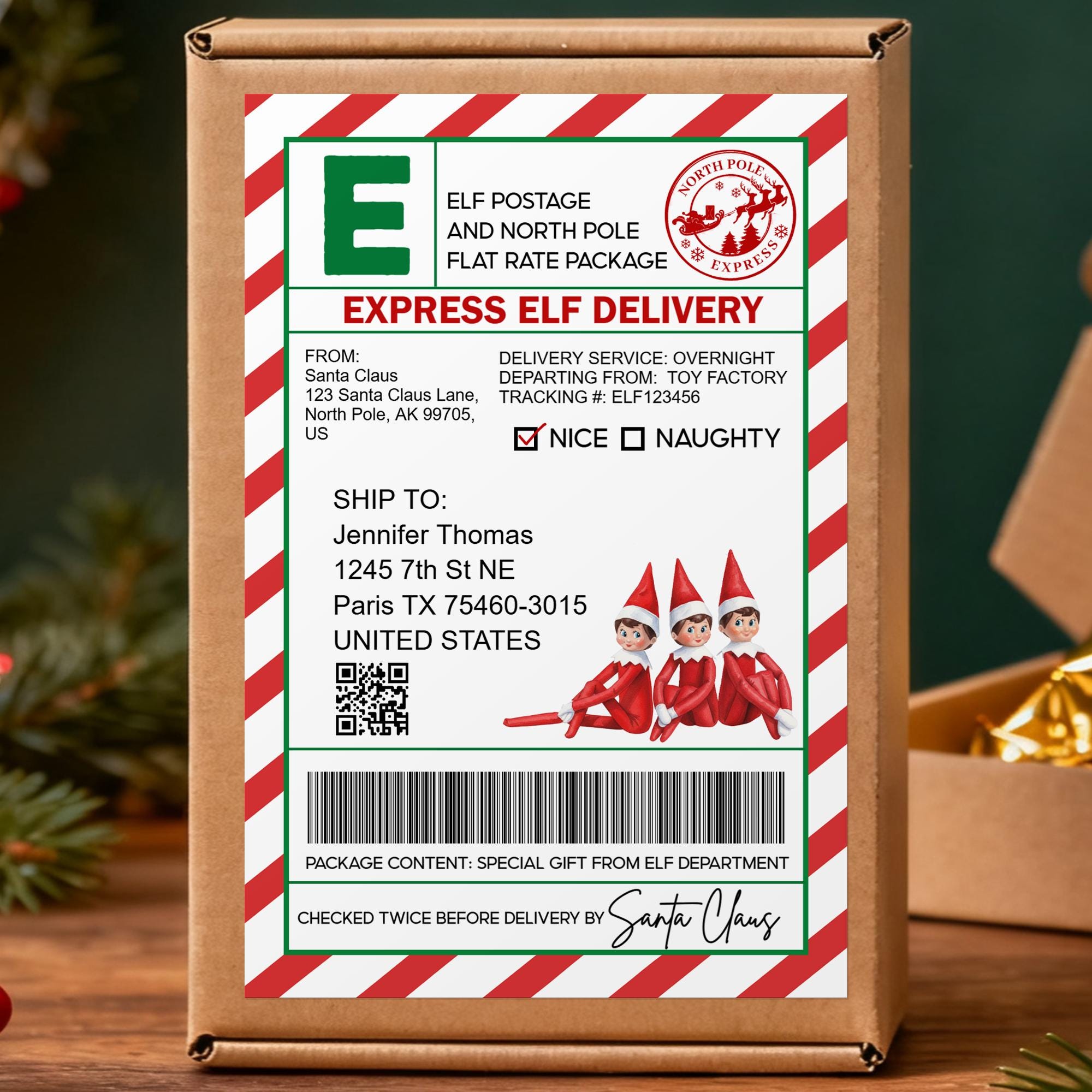 Personalized North Pole Mail Stickers/elf Return Christmas Labels ...