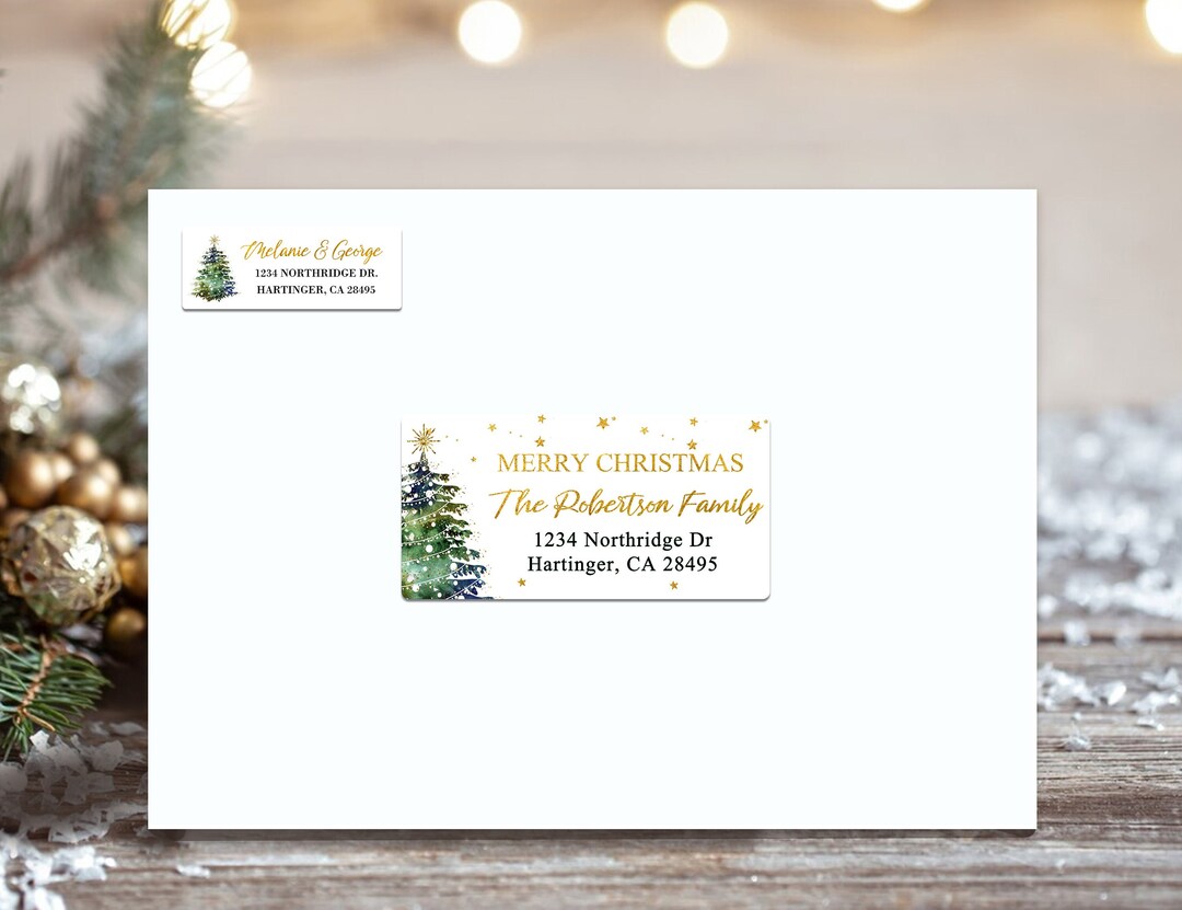 Christmas Card Recipient Address Labels/christmas Mailing Stickers ...