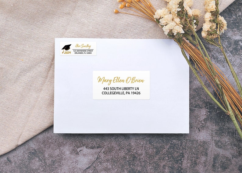 Graduation Return or Guest Address Label/recipient Address Labels ...
