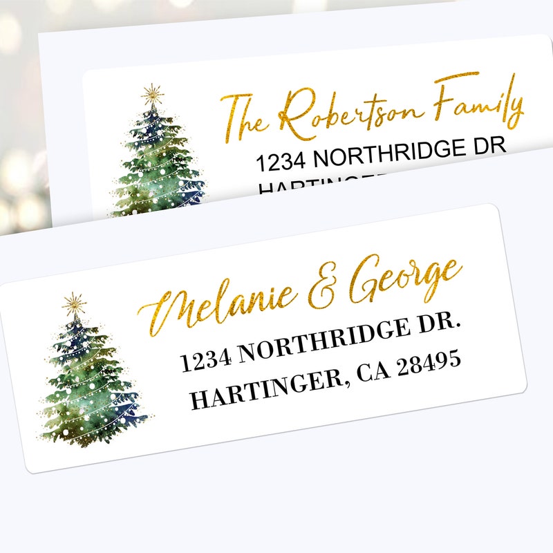 Personalized Christmas Card Labels - Etsy