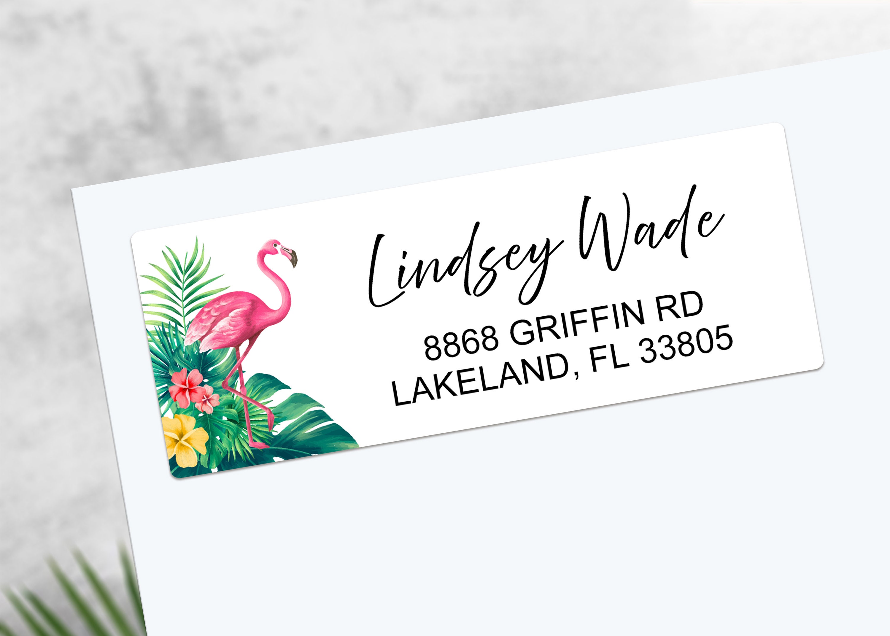 Holiday Address Label Tropical Island Sunset Stickers Summer Beach ...