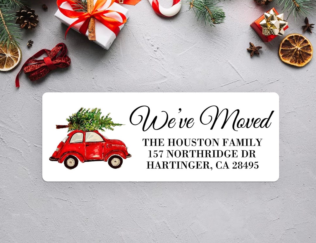 We've Moved Return Address Stickers Christmas Mailing Labels ...