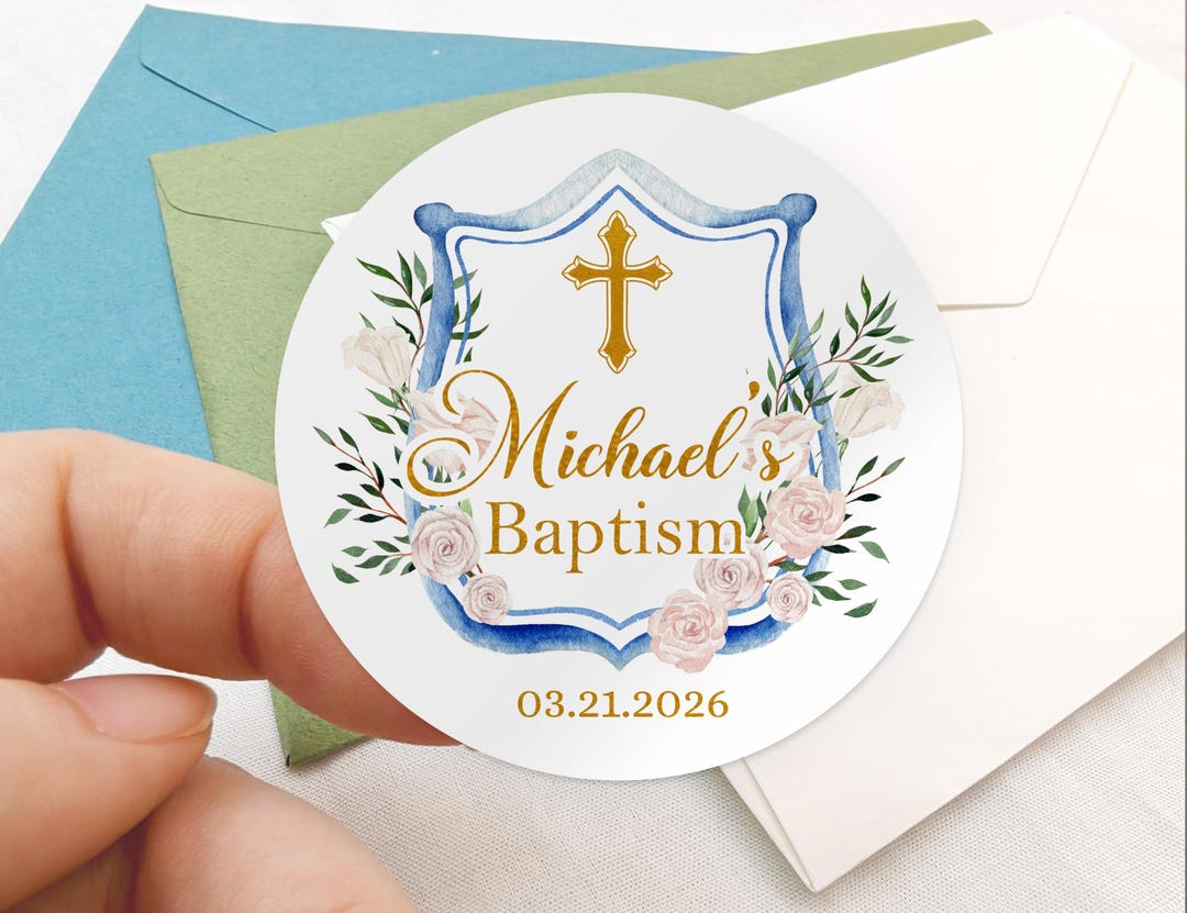 Personalized Baptism Gift Stickers /thank You Stickers/baby Boy First ...