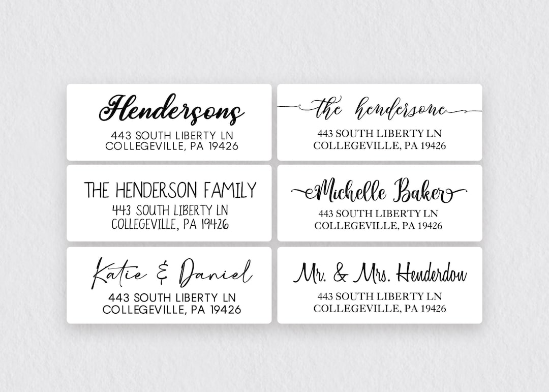 Personalized Address Labels Clear Matte Return Address Labels Custom ...