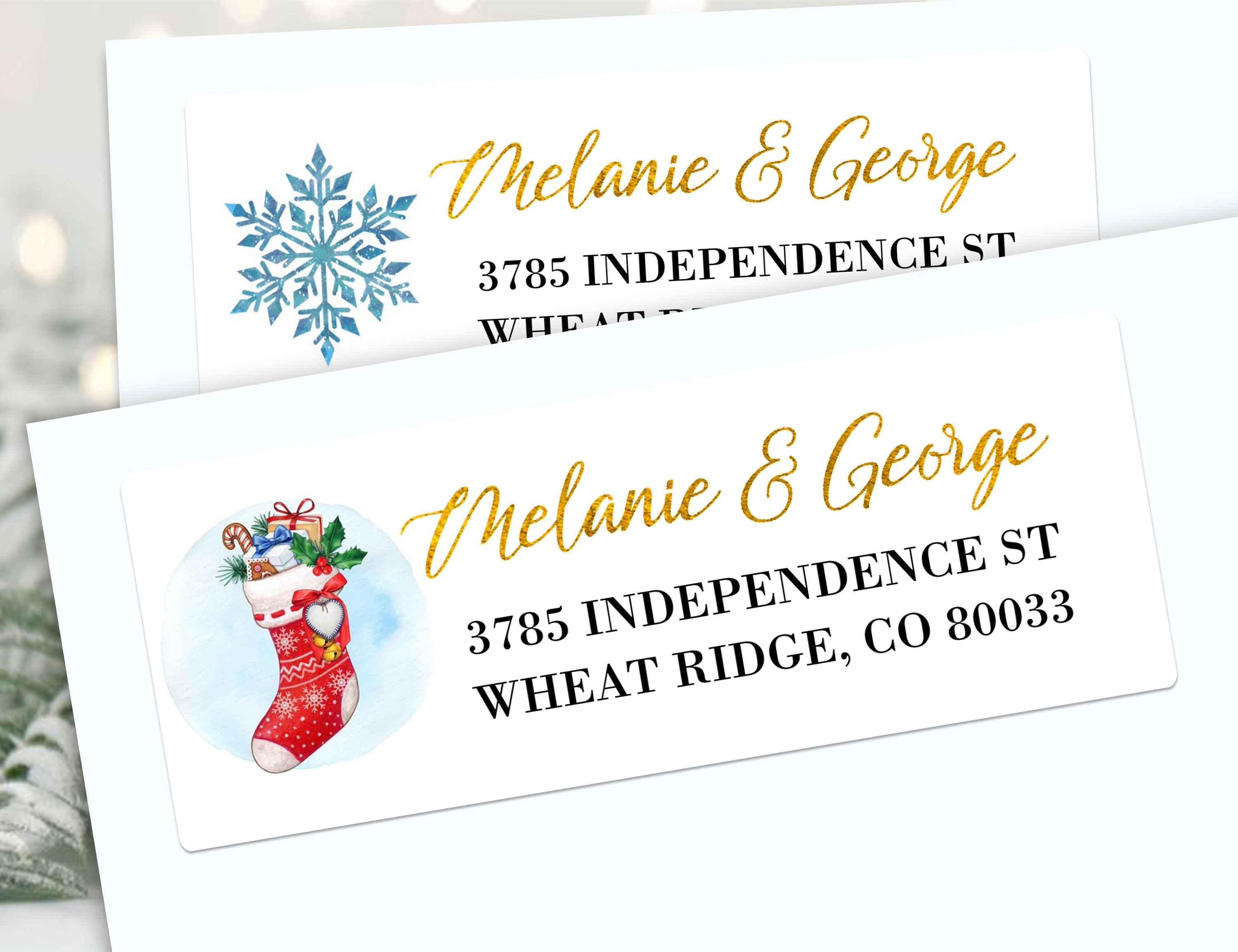 Christmas Address Stickers/holiday Address Labels/mailing Address ...