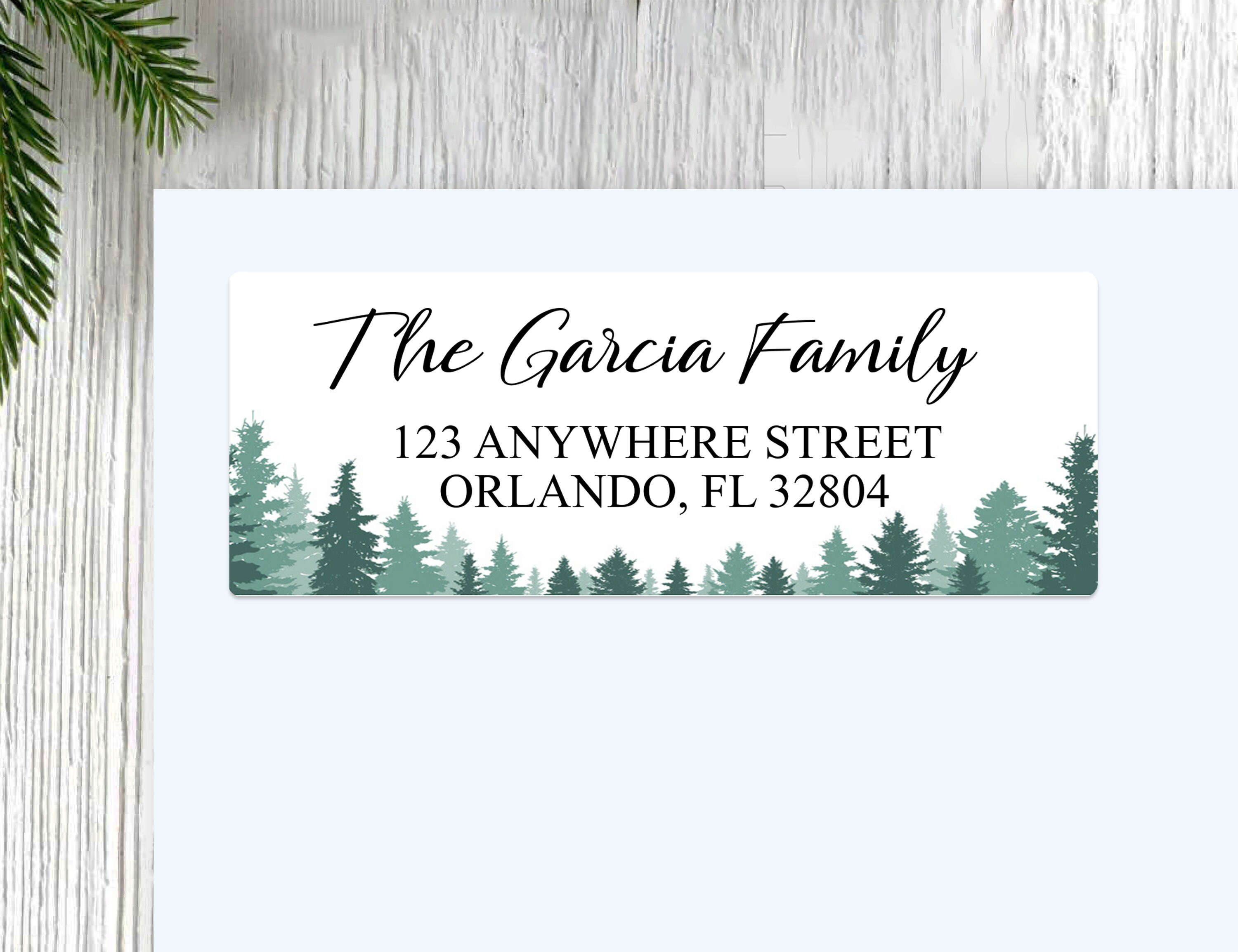 Forest Woodland Return Address Label Landscape Mountain Stickers ...