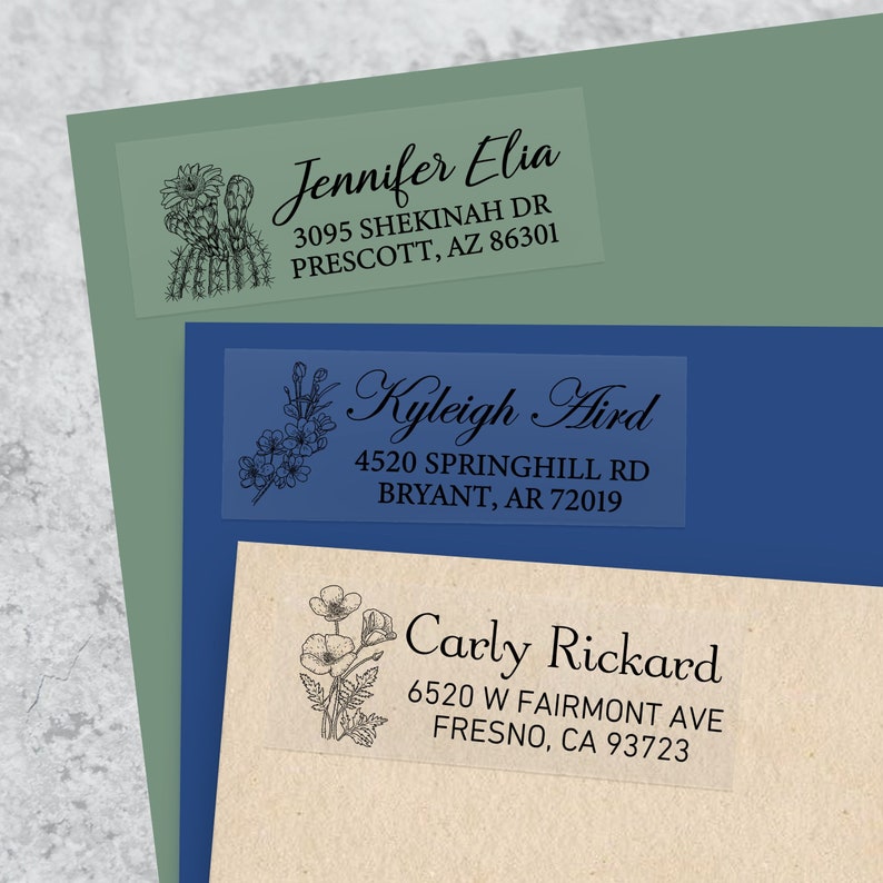 Floral Return Address Labels/american State Flowers Printed Mailing ...