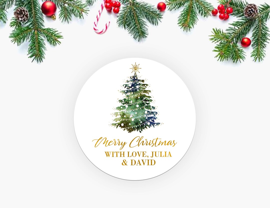 Christmas Gift Stickers/personalized Holidays Round Stickers/merry ...