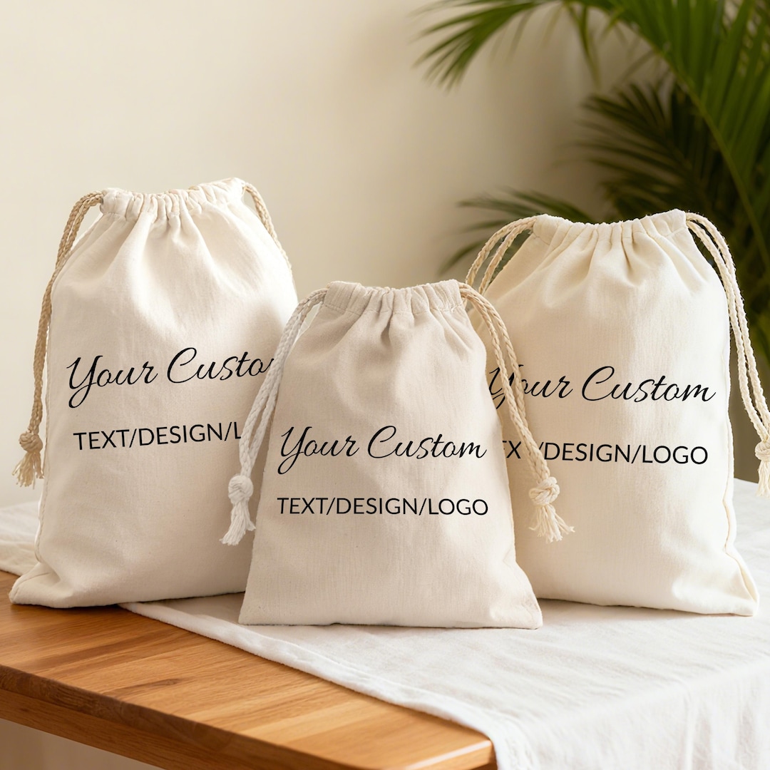 Custom Logo Cotton Drawstring Bags/organic Cotton Drawstring Bags ...