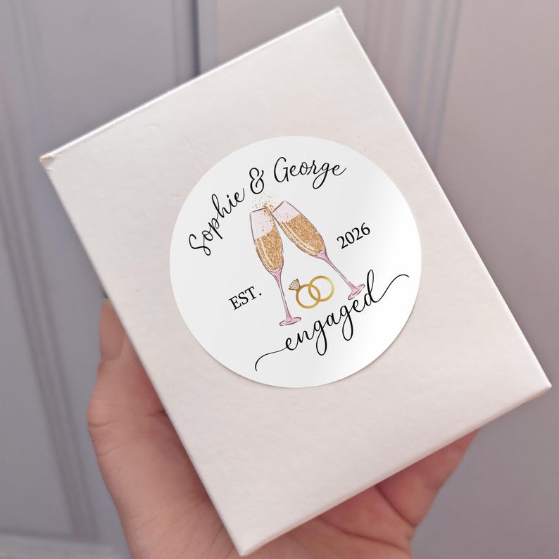 Personalized Engagement Stickers/custom Gift Stickers/engagement Party ...