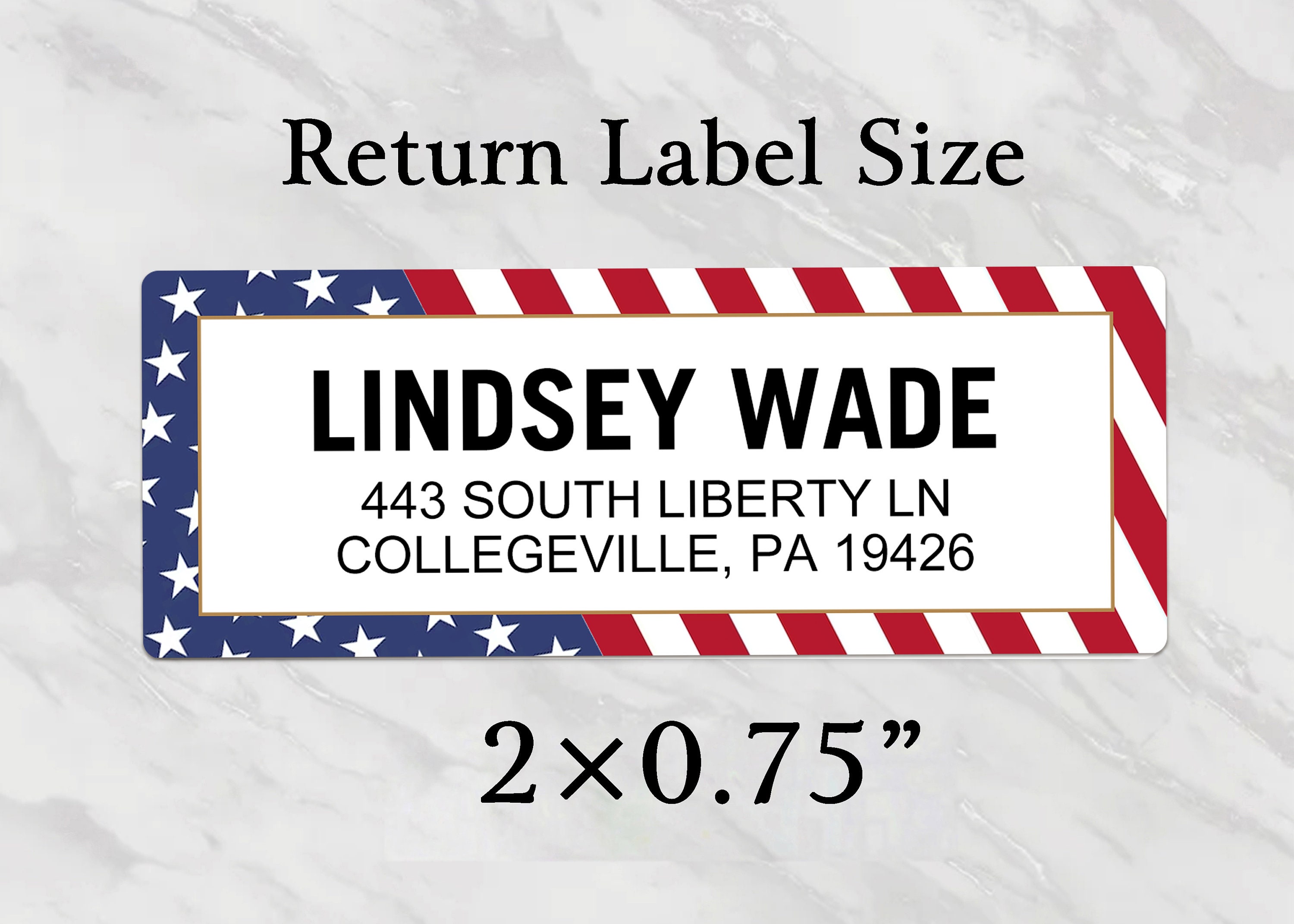 Patriotic Mailing Stickers/american Flag Personalized Return Address ...