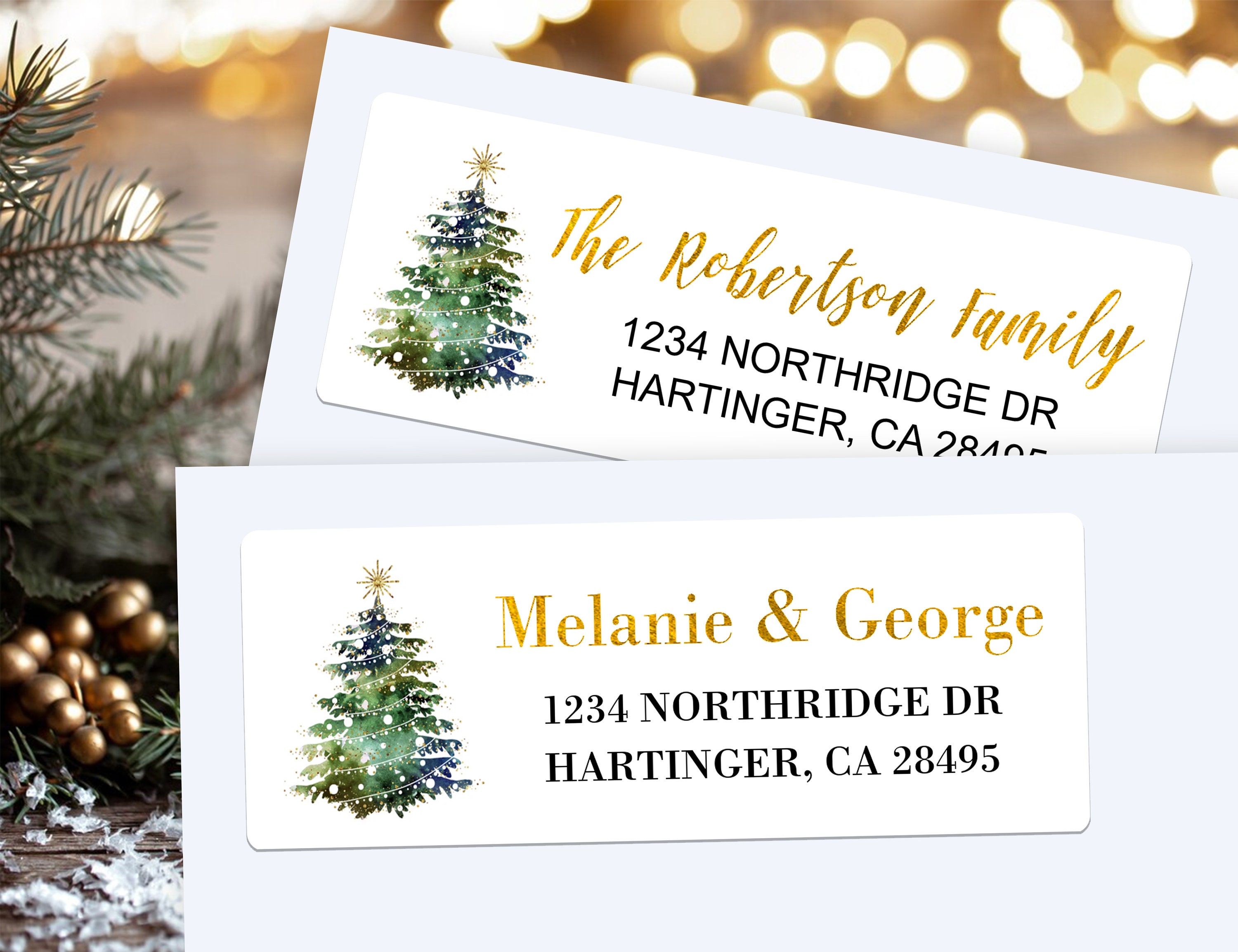 Christmas Card Recipient Address Labels/christmas Mailing Stickers ...