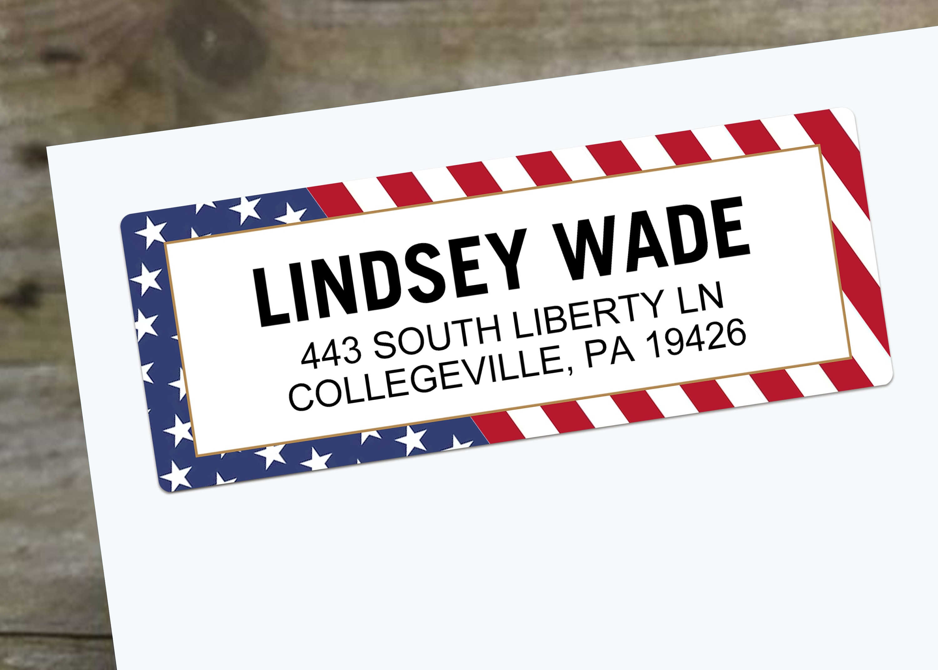 Patriotic Mailing Stickers/american Flag Personalized Return Address ...
