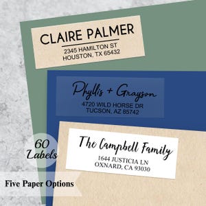 60 X CLEAR Address Stickers/transparent Custom Printed Return Address ...