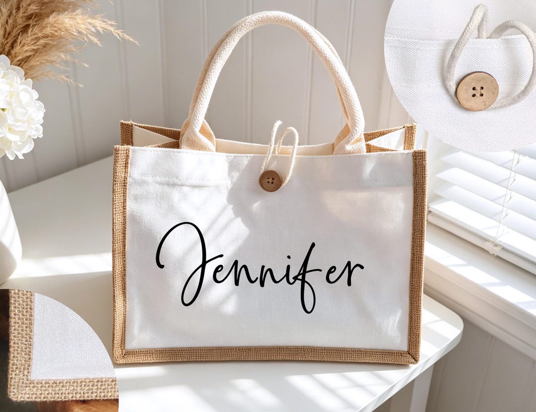 Personalized Bride Bridesmaid Bags, Burlap Tote Bags, Bachelorette ...
