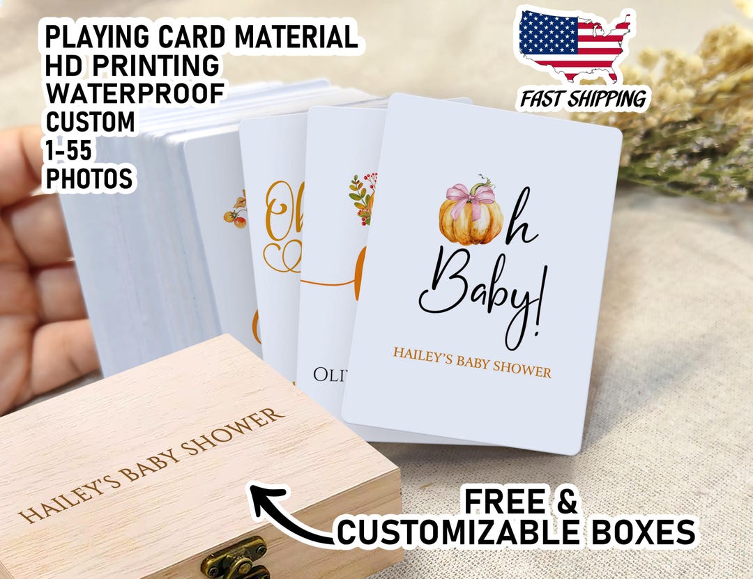 Custom Playing Cards/personalized Baby Shower Cards/oh Baby Cards ...