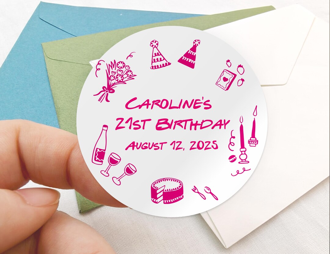 Happy Birthday Gift Tag Stickers/personalized Stickers Labels/round ...