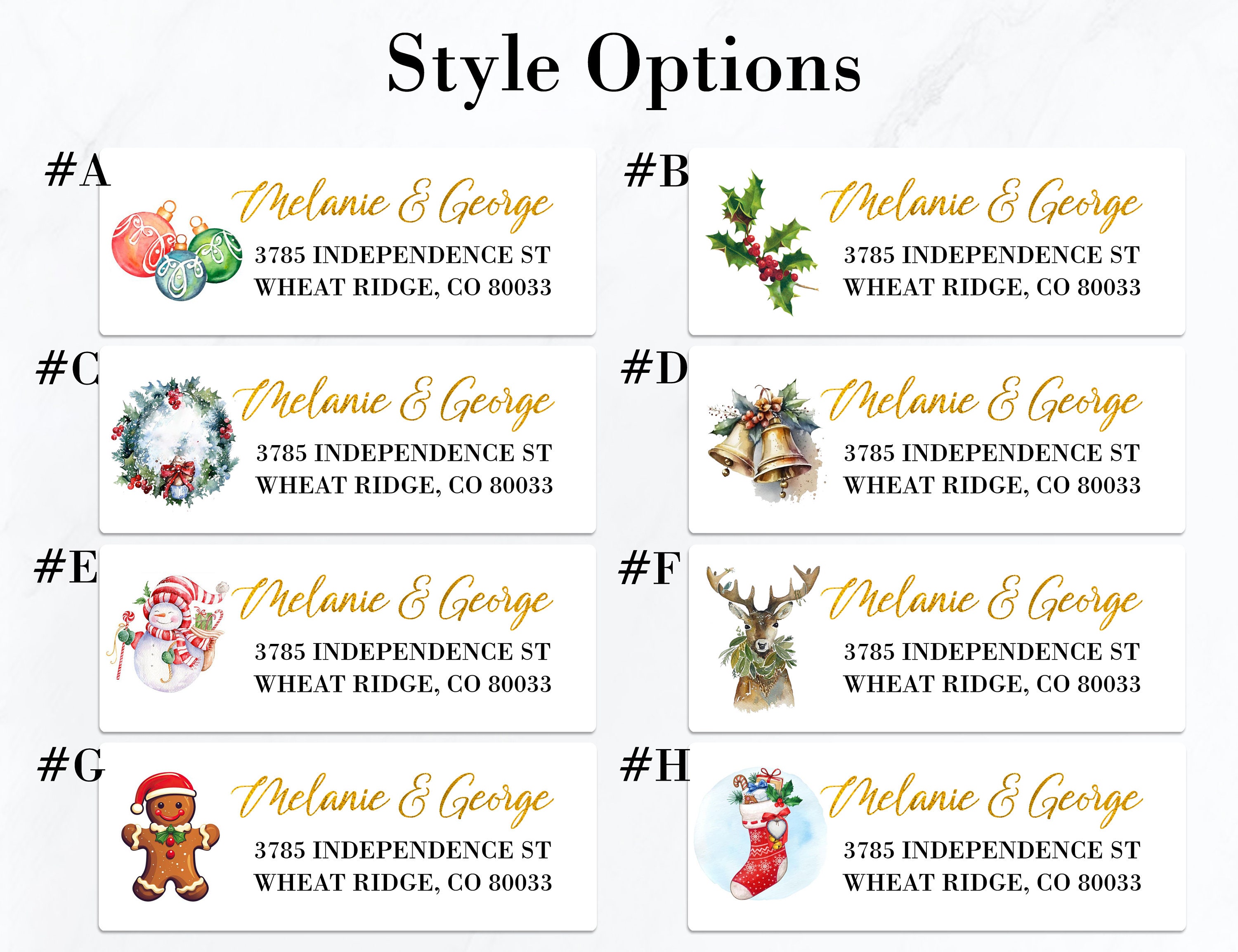 Christmas Address Stickers/holiday Address Labels/mailing Address ...