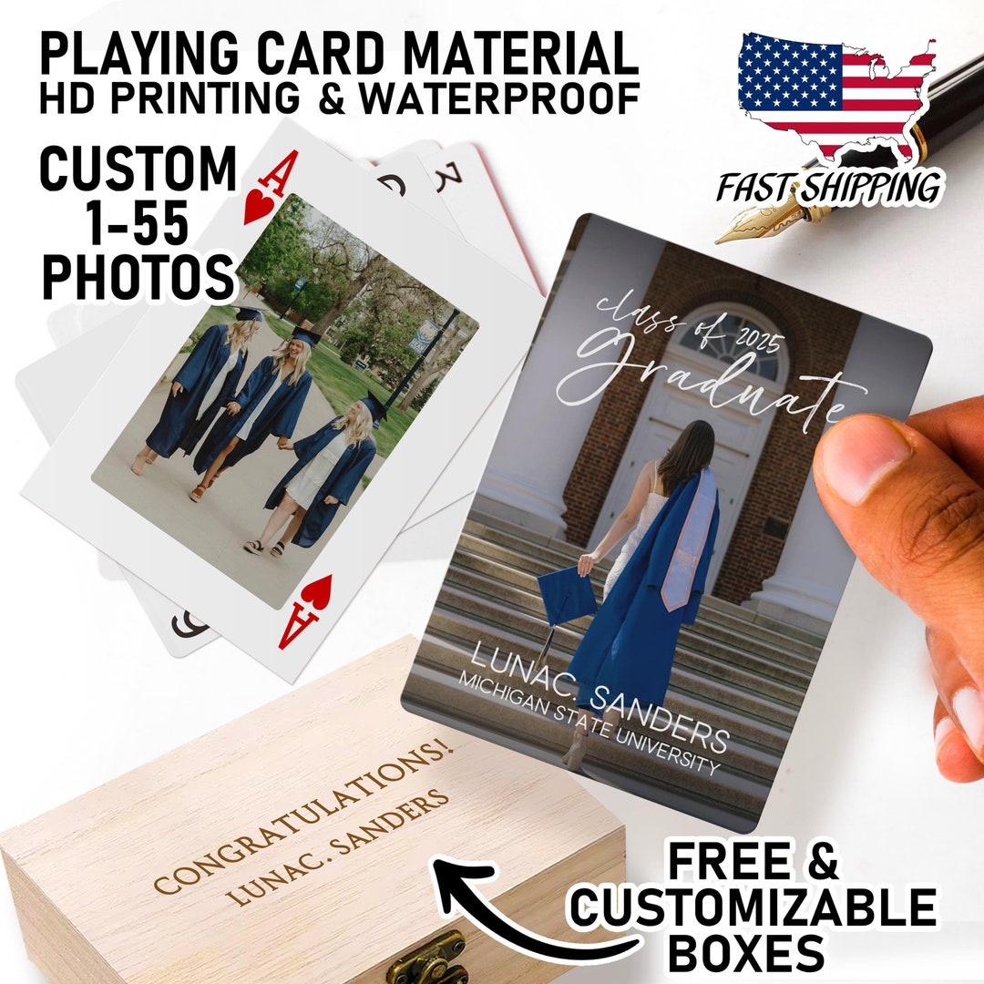 Personalized 54 Pieces Class of Playing Cards Favors/graduation Playing ...