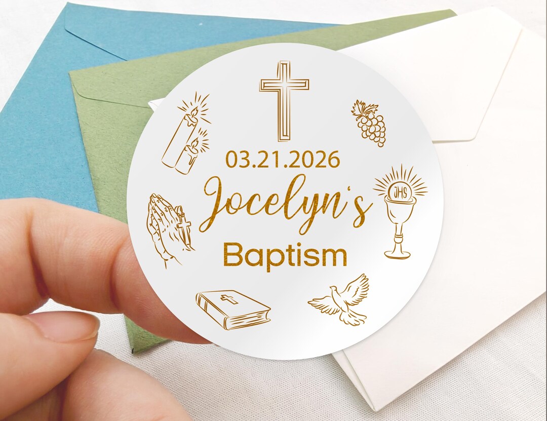 Personalized Baptism Stickers for Favors/baby Dedication Stickers ...