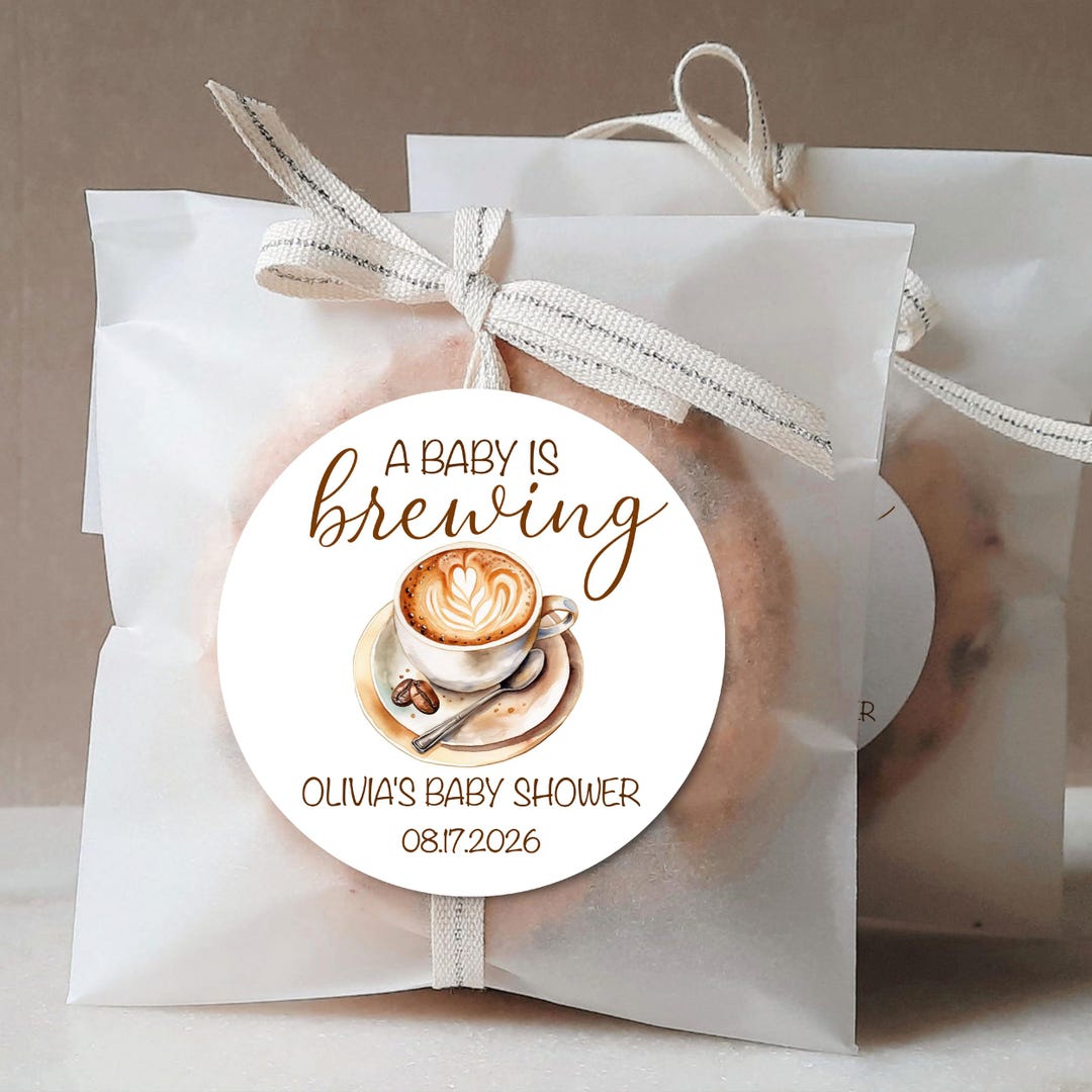 A Baby is Brewing Favor Labels/custom Thank You Stickers/baby Shower ...